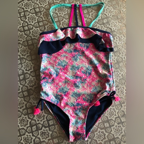 Limited Too | Swim | Limited Too Blue Pink Ruffle One Piece Swim Suit ...